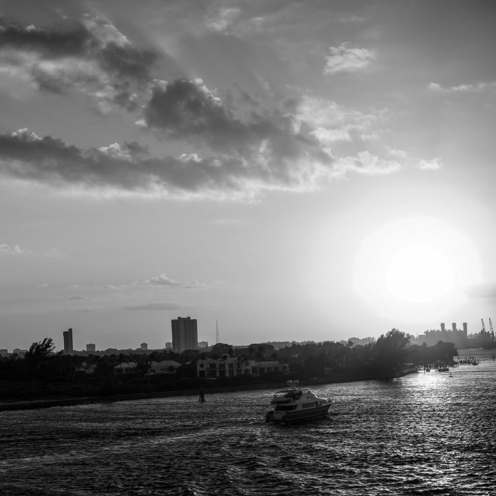 BW Home to Port at the Sunset SQUARE - 360 Studios Fine Art - William ...