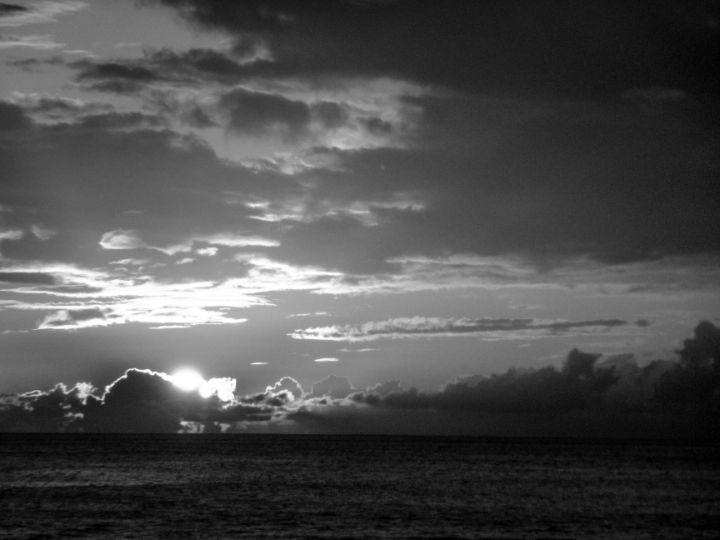 BW Summer Sunset over Pacific Ocean - 360 Studios Fine Art - William ...