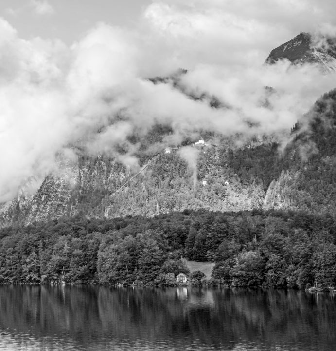 BW View to the Lake in the Mountains - 360 Studios Fine Art - William ...