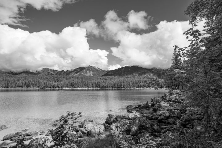 BW Beautiful Lake Eibsee - 360 Studios Fine Art - William Robert Stanek ...
