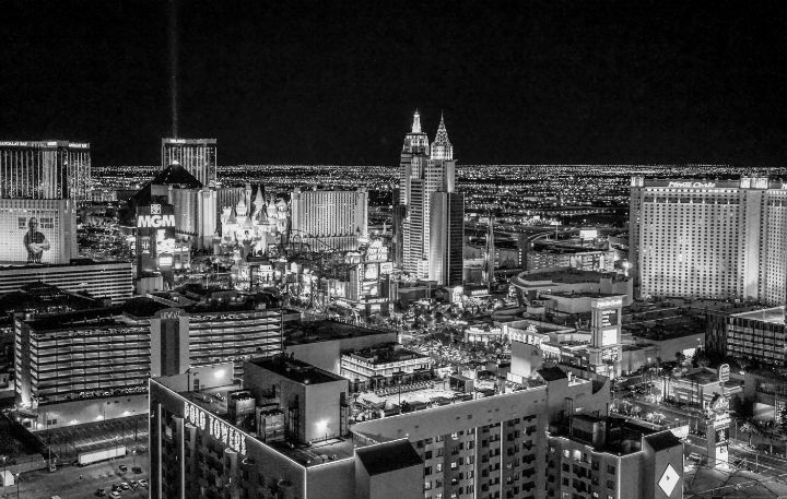 BW Las Vegas at Night - 360 Studios Fine Art - William Robert Stanek ...