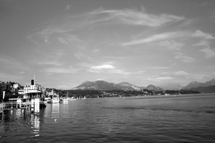 BW On the Shores of Lake Lucerne - 360 Studios Fine Art - William ...