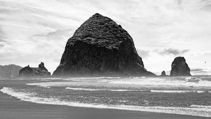 BW Radiant Sunset at Haystack Rock - 360 Studios Fine Art - William ...
