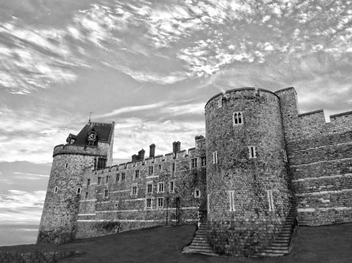 BW Sunset at Windsor Castle England - 360 Studios Fine Art - William ...