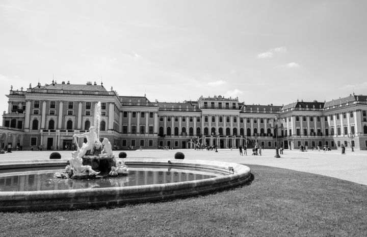 BW The Fountain at Schonbrunn Palace - 360 Studios Fine Art - William ...