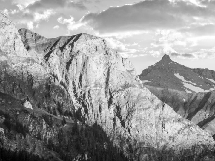 BW The Mountain Bathed Golden Light - 360 Studios Fine Art - William ...