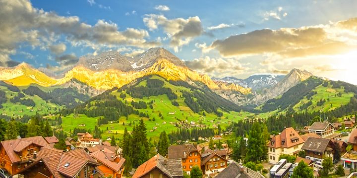 Golden Rays Across The Swiss Alps - 360 Studios Fine Art - William ...