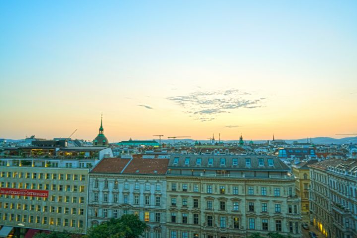 Vienna Lights Up at Sunset 2 of 3 - 360 Studios Fine Art - William ...
