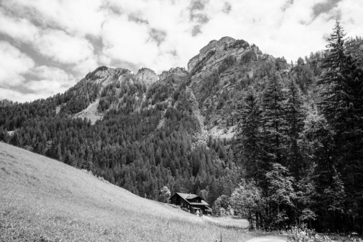 BW Cabin in Mountains Bernese Alp - 360 Studios Fine Art - William ...
