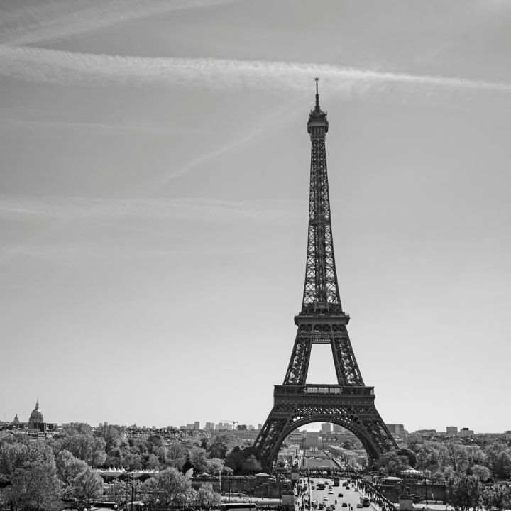 BW Midday Sun Shining Down Paris - 360 Studios Fine Art - William ...