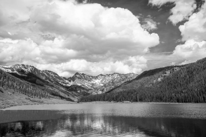 BW Mountains and Lake - Piney River - 360 Studios Fine Art - William Robert Stanek - Photography ...
