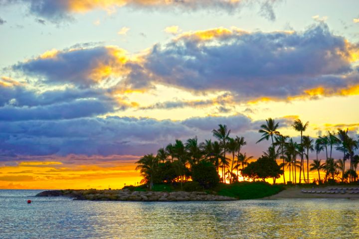 Sunset over the Bay Oahu Hawaii - 360 Studios Fine Art - William Robert ...