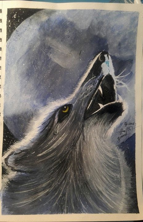 The wolf's tear - Honghanh - Paintings & Prints, Animals, Birds, & Fish ...