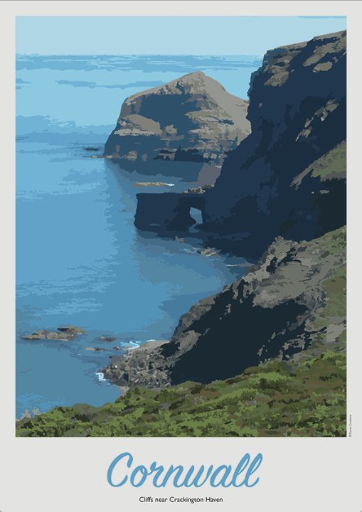 Cornwall, A3 Poster - Slambcreations - Paintings & Prints, Landscapes ...