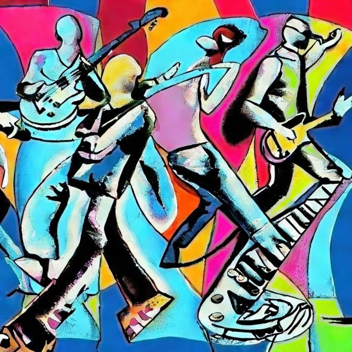 Abstract Musicians - LollyGaggerz - Paintings & Prints, Abstract, Color ...