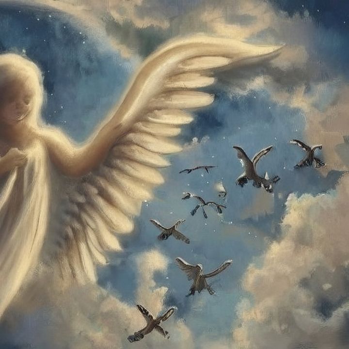 Flying Angels In The Sky-Oil Paintin - LollyGaggerz - Paintings ...