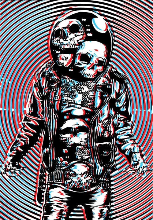 Cosmic Skull Astronaut - Ramy Hefny Gallery - Drawings & Illustration ...