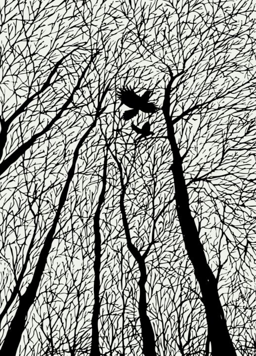 Ravens in the Winter Trees - Ramy Hefny Gallery - Drawings ...