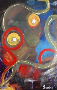 Abstract Expressionist Sad Faces