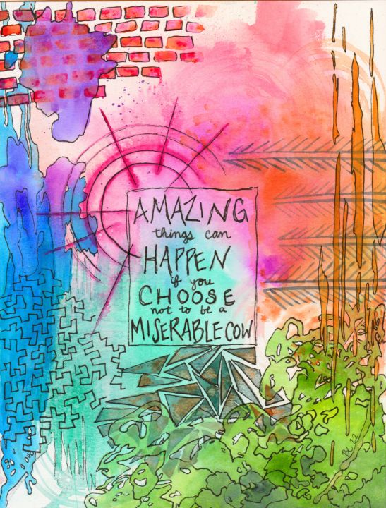 Miserable Cow - Bending Birch Art - Paintings & Prints, Humor & Satire ...