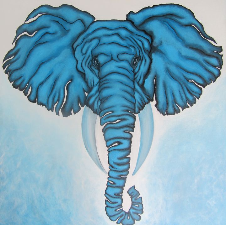 Blue Elephant - R.P - Art - Paintings & Prints, Animals, Birds, & Fish ...