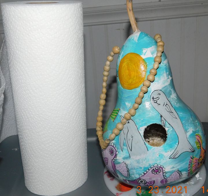 Dolphins & Fancy Fish in the sea - Gourd Just Gourds - Crafts & Other ...