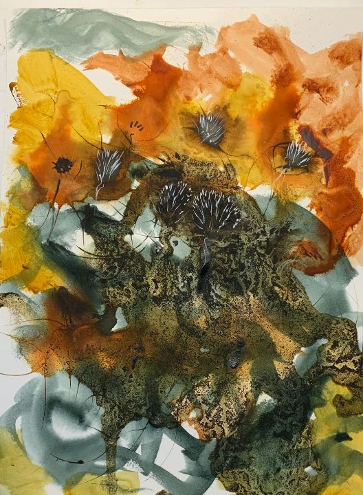 Poppies and Teasels - Dana Fine Arts - Paintings & Prints, Abstract ...