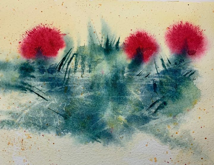Abstract Thistle 3 - Dana Fine Arts - Paintings & Prints, Flowers ...