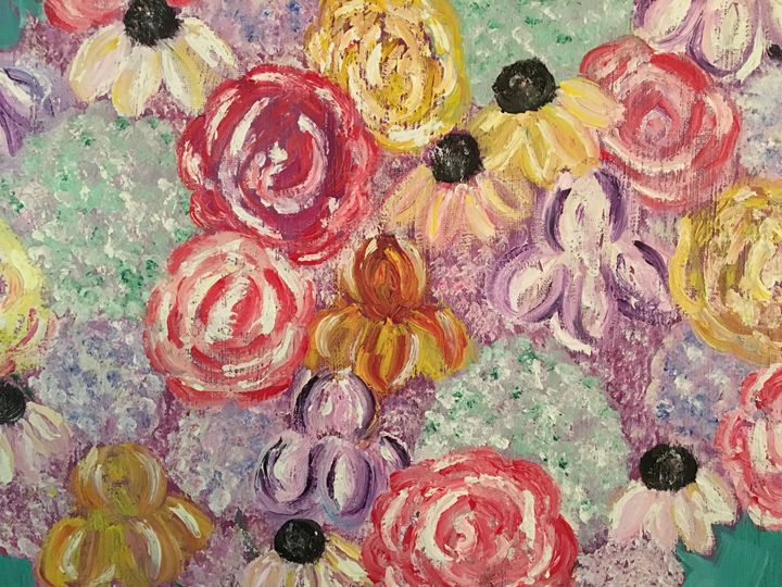 Wild flowers and Roses - Andie B Artwork - Paintings & Prints, Flowers ...