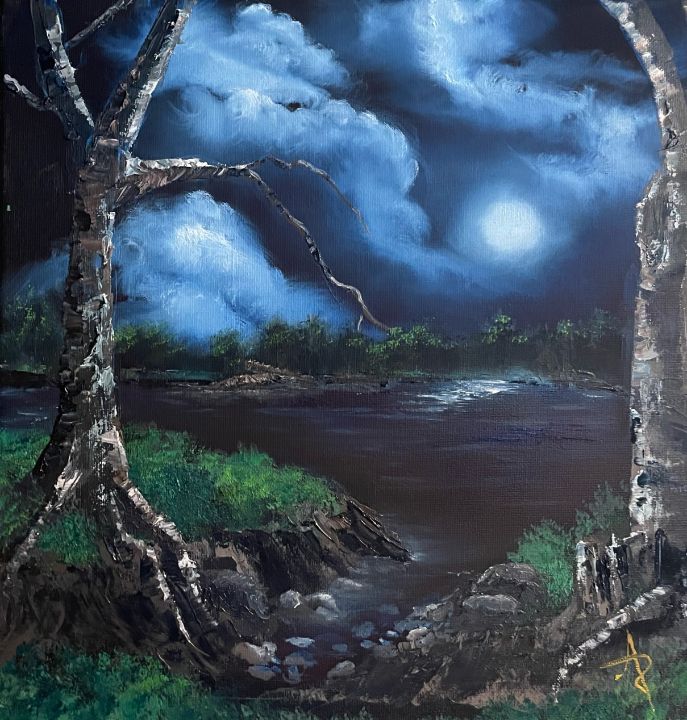 Midnight Moon - A Designs - Paintings & Prints, Landscapes & Nature ...