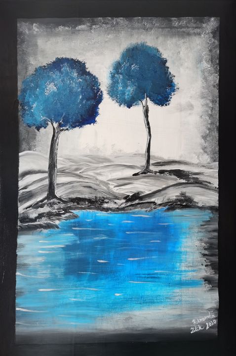 "Blue Wander" - Original Paint - Petronela Art - Paintings & Prints ...