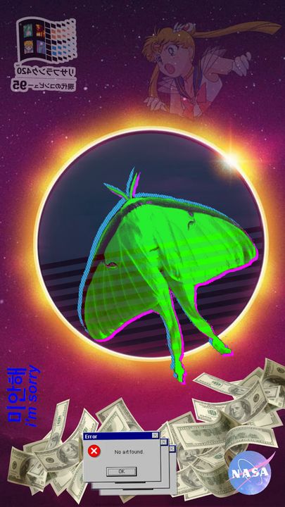 Luna Moth Solar Eclipse v1 - Hi Mesa Arts - Digital Art & AI, Fantasy ...