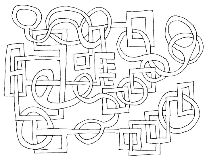 Interconnected Curves 1 - Tangles - Drawings & Illustration, Abstract ...