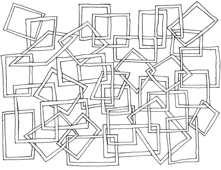 Boxes Interconnected - Tangles - Drawings & Illustration, Abstract ...