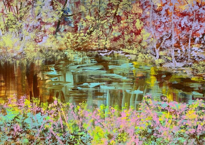 Tranquil Reflections - Umesh Pandey - Paintings & Prints, Landscapes ...