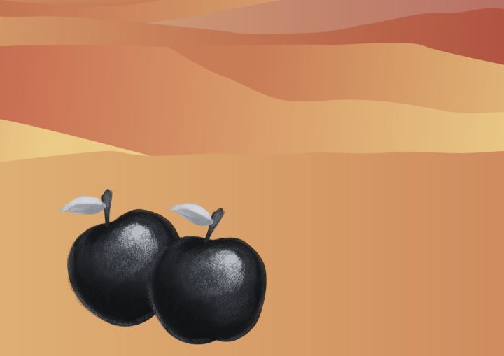 Black Apple on the Desert - ColourInspiration - Digital Art & AI, Food ...