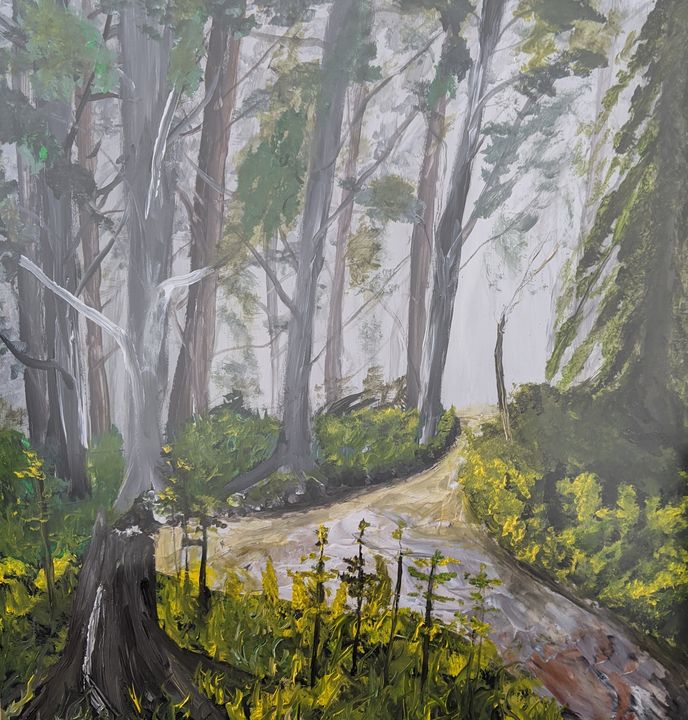 Misty Path in Woods - VS Martin's Art - Paintings & Prints, Landscapes & Nature, Beach & Ocean ...