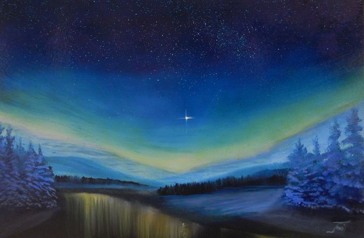 On The Hunt For The Northern Lights - joripoutanenart - Paintings ...