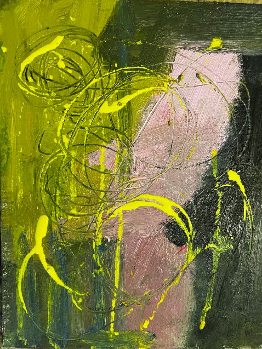 Pink and Yellow - Louise Gibler Art - Paintings & Prints, Abstract ...