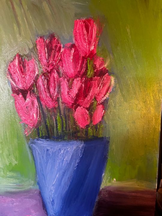 Pink Tulips - Louise Gibler Art - Paintings & Prints, Flowers, Plants ...