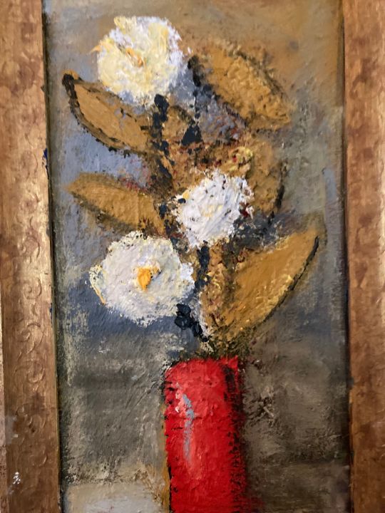 The Red Vase - Louise Gibler Art - Paintings & Prints, Flowers, Plants ...