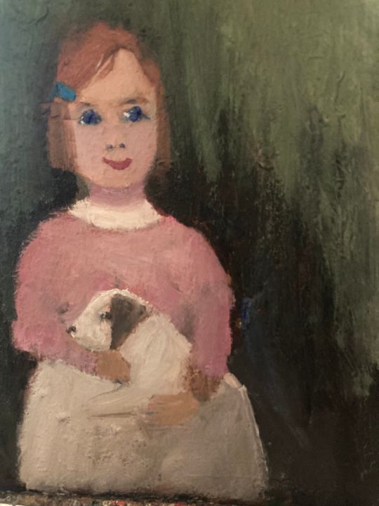 Mary Louise and her Dog - Louise Gibler Art - Paintings & Prints ...