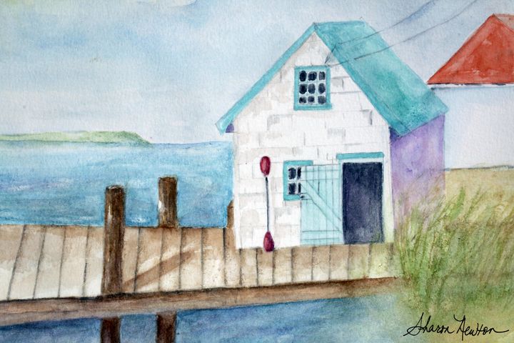 Sitting On The Dock of The Bay - Sharon Newton - Paintings & Prints ...
