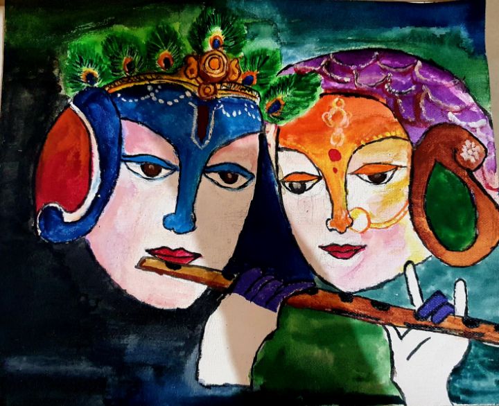 Lord Krishna and Radha - Mihir Prajapati - Drawings & Illustration ...