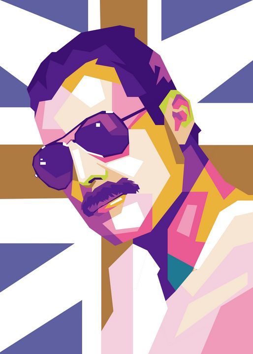 FREDDIE MERCURY QUEEN BAND WPAP ART - Rochefort Artwork - Digital Art ...