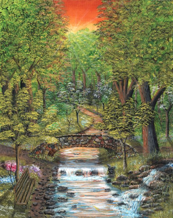 Bridge Over Water - Uncle Steve's Art - Paintings & Prints, Landscapes ...