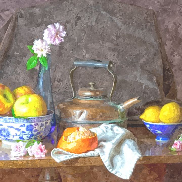 Still life with copper kettle - Willsart - Digital Art & AI, Still Life ...