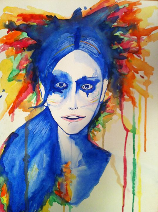 Colourful Character Turns Blue - RAWART - Paintings & Prints, People ...