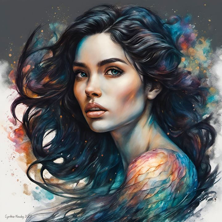 Magical Mermaid Portrait - Cindy's Creative Corner - Digital Art & AI ...