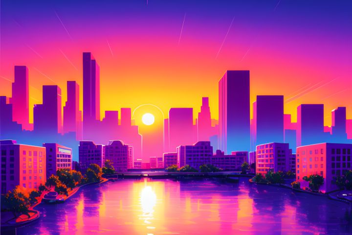 Synthwave Cityscape - Cindy's Creative Corner - Digital Art & AI ...